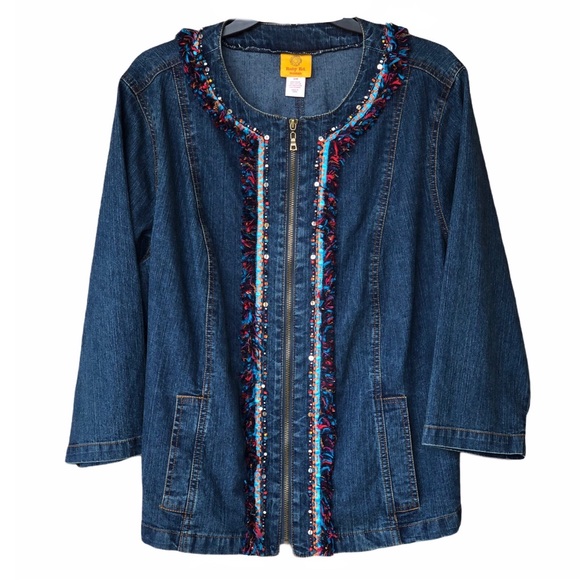 Ruby Rd. | Jackets & Coats | Ruby Rd Size 6w Jacket Embellished Zip Up ...